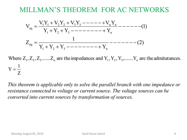 Millman's theorem | PDF | Computer Networking | Computing