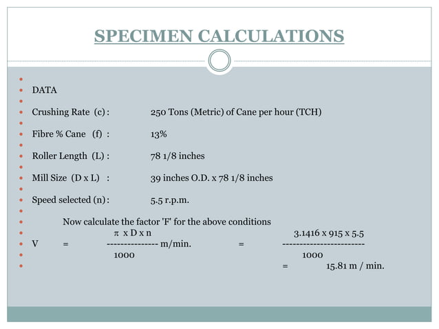 Mill setting for Sugar Mills | PPTX