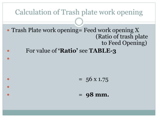 Mill setting for Sugar Mills | PPTX