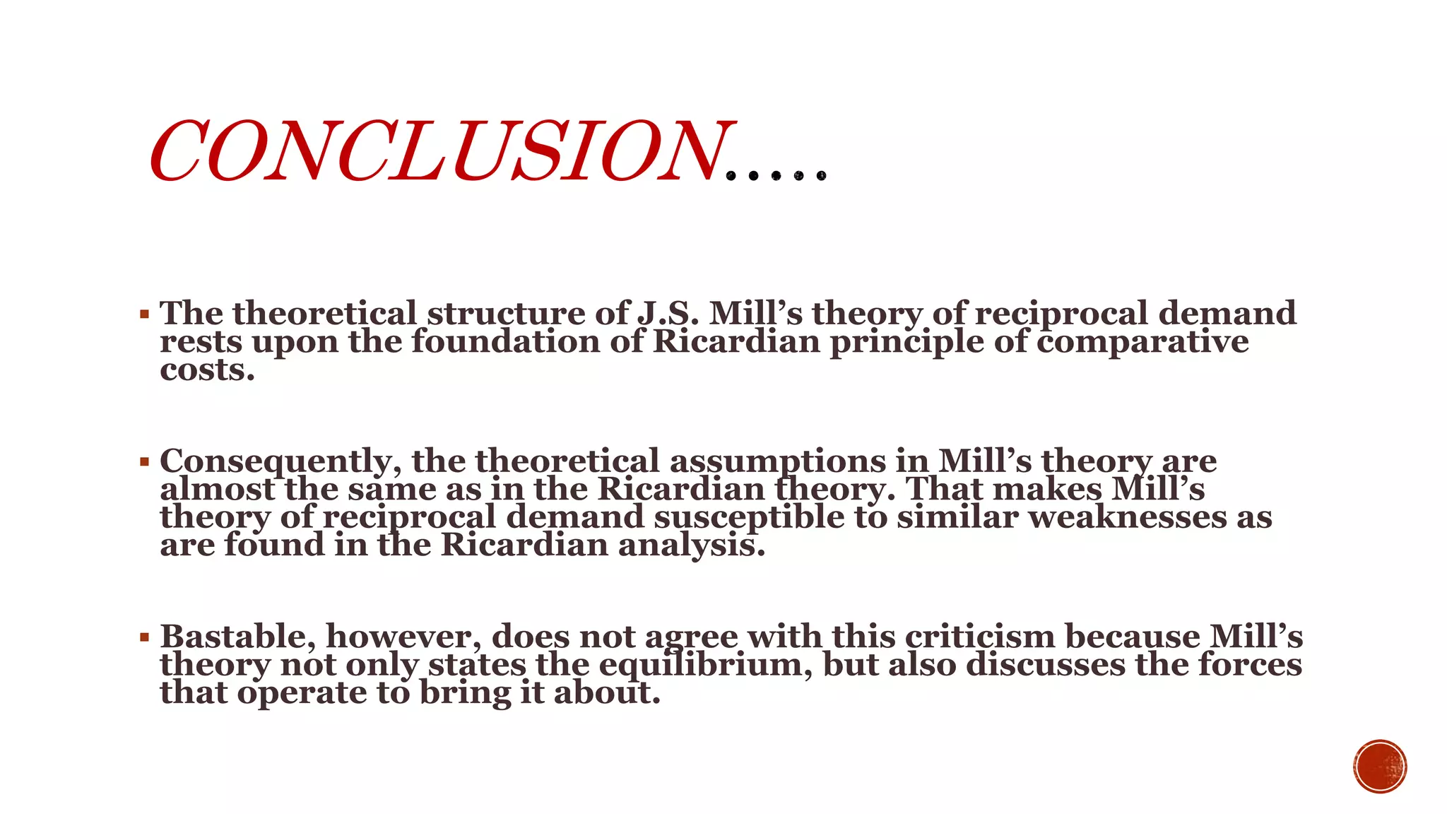 Mills theory of reciprocal demand | PPTX