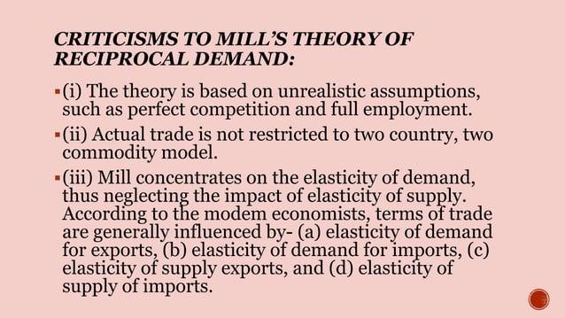 Mills theory of reciprocal demand | PPTX