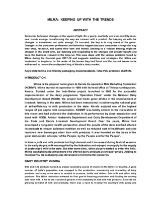 Milma - Consumer Behaviour | DOC