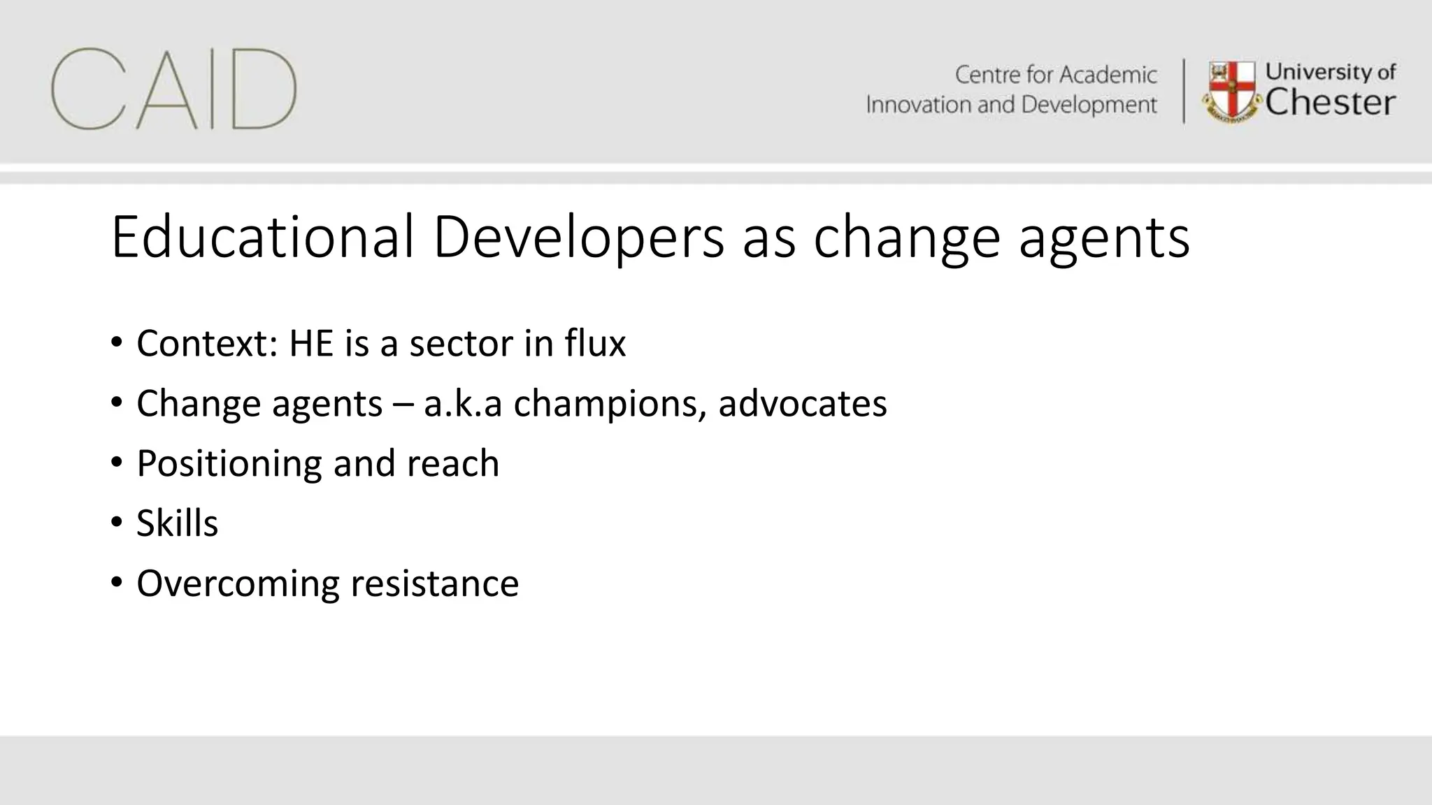 Dimensions of Change: Educational Developers as Change Agents, Laura ...