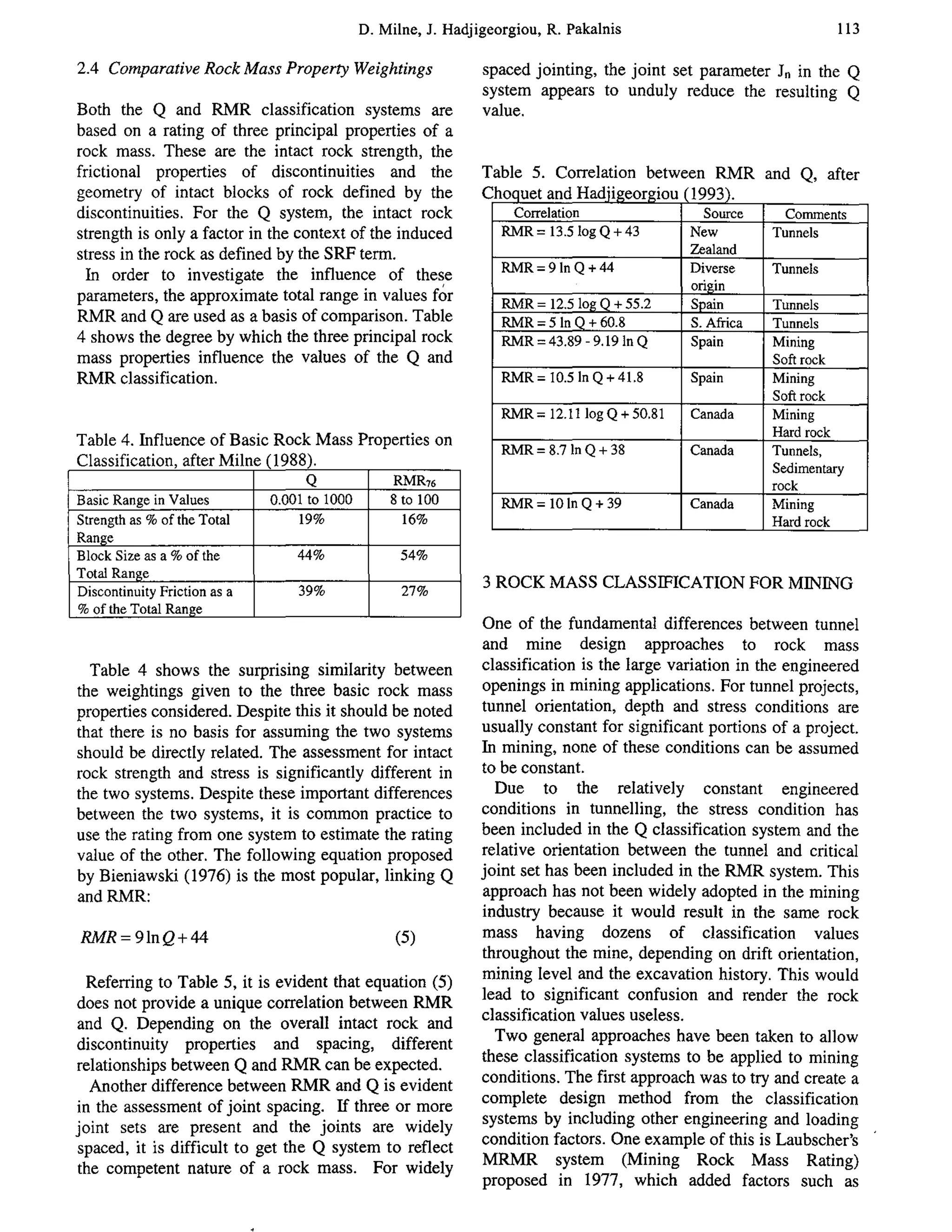 Milne et al-rock mass characterization | PDF