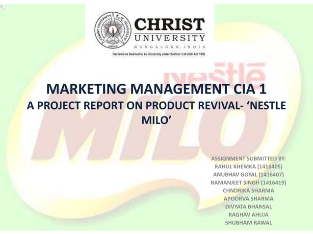 product launch and revival- milo | PPT