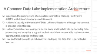 Planing and optimizing data lake architecture | PPT