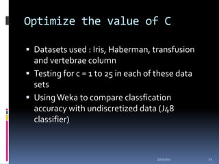 Minimum Information Loss Algorithm | PPT