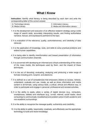 Media and Information Literacy_Q12-W1-Module | PDF
