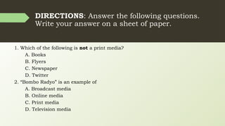 MIL_Quarter 1-Types of Media_Media and Info | PPTX