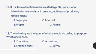 Media and Information Literacy Quiz Part 1 | PPTX