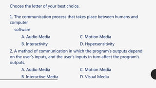 Media and Information Literacy Quiz Part 1 | PPTX