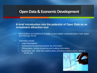 Harnessing Open Data as a Tool for Municipal Investment Attraction | PPT