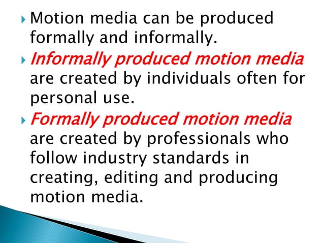 Motion Media Information | PPTX