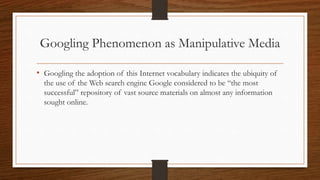 Module 16 Manipulative Information and Media | PPTX