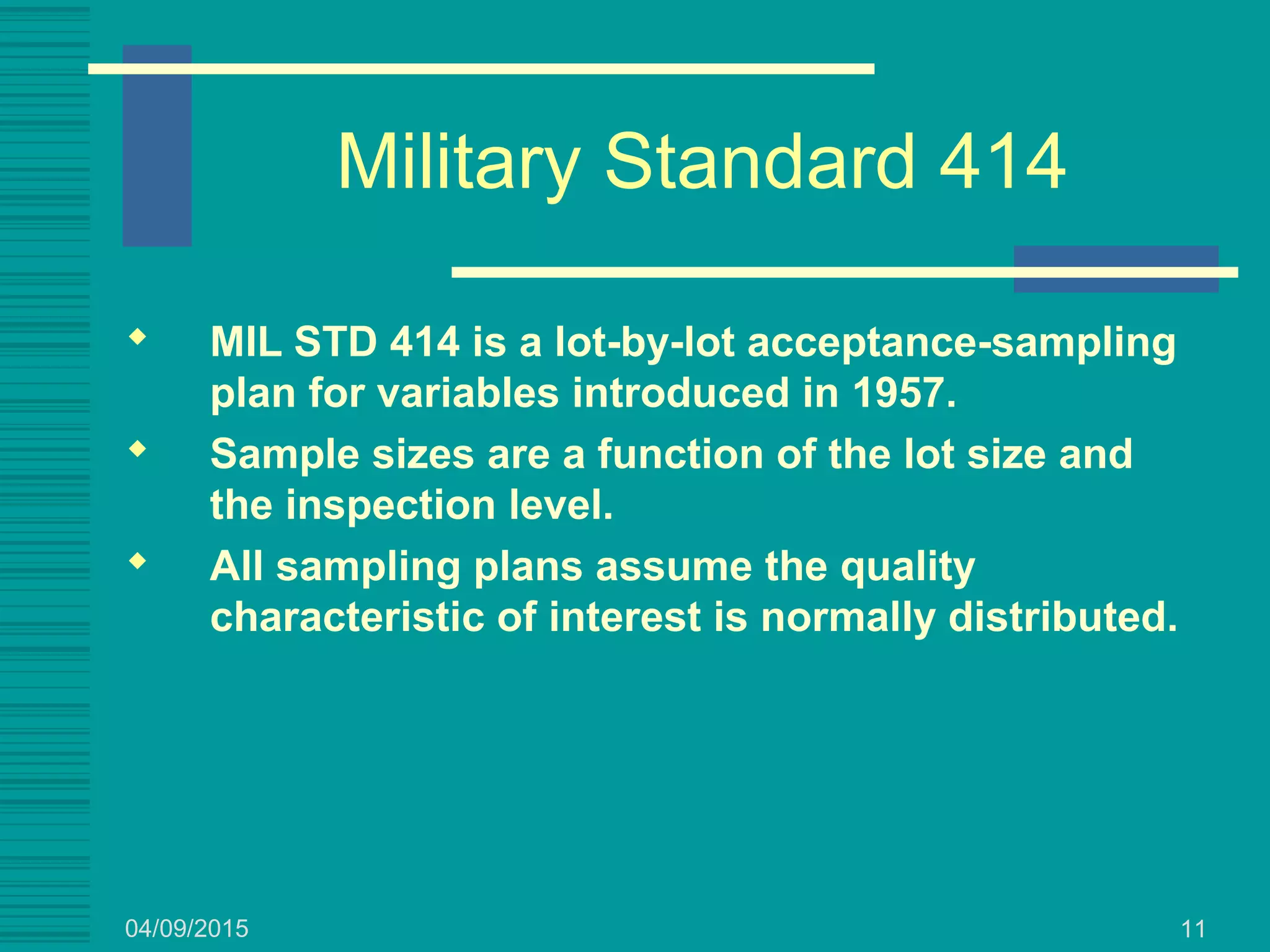 Military standard 105E and 414 | PPT