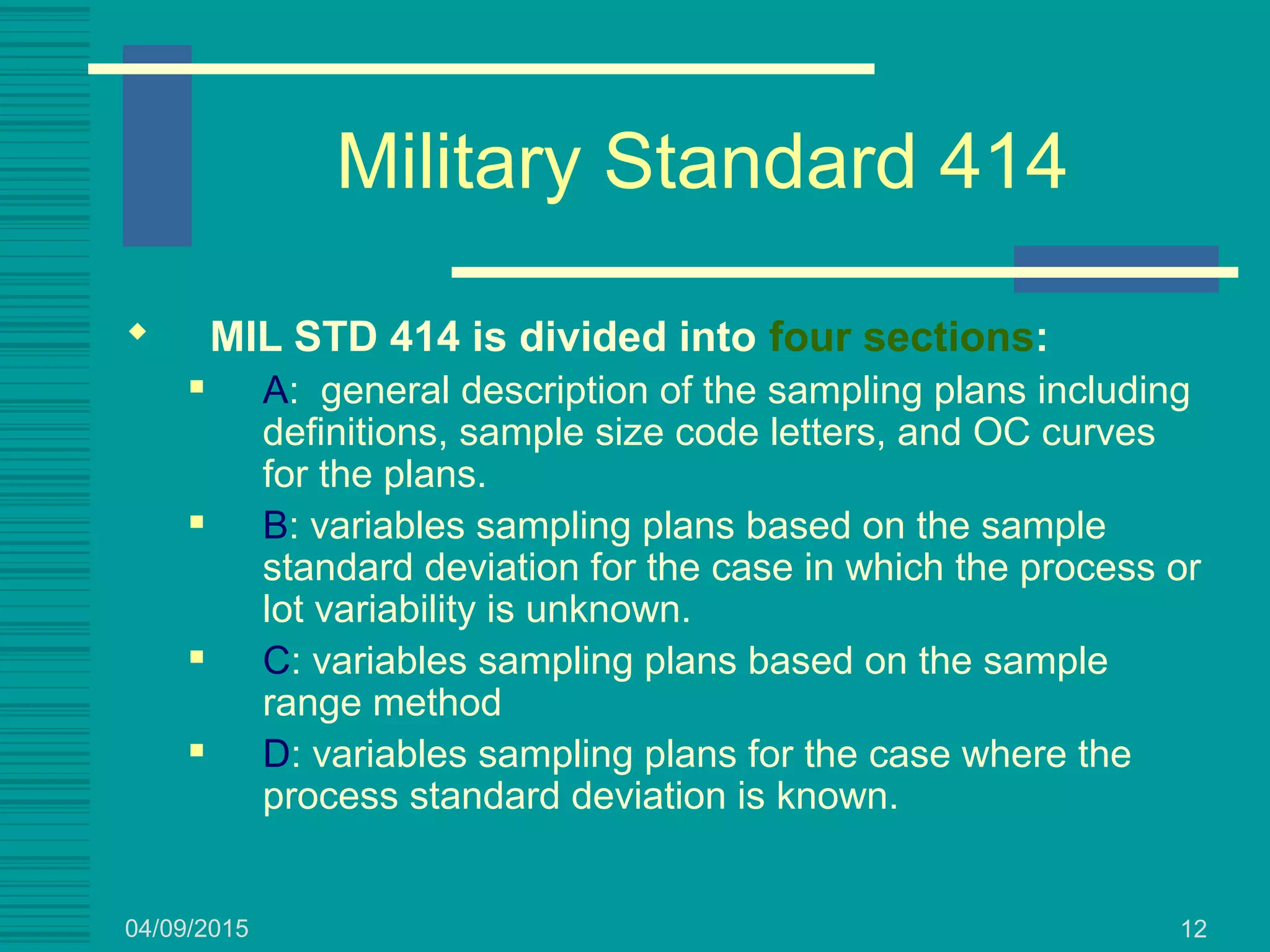 Military standard 105E and 414 | PPT