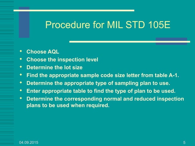 Military standard 105E and 414 | PPT