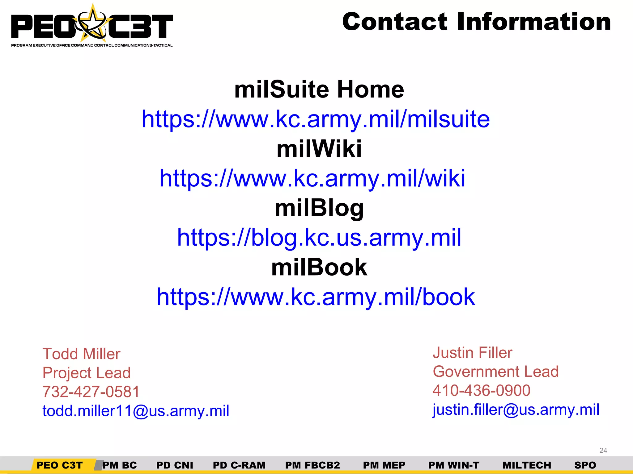 milSuite | PPT
