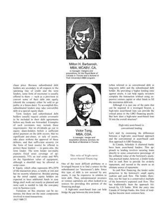 Milton Barbarosh Leveraged Buyout Article CA Magazine | PPTX