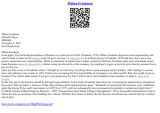 Milton Friedman | PPT