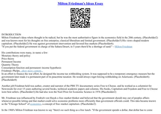 Milton Friedman | PDF