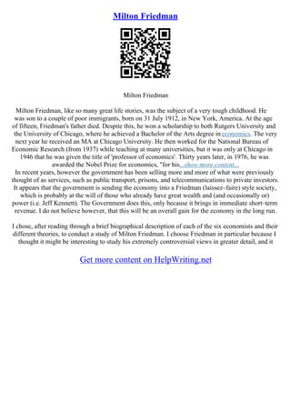 Milton Friedman Essays | PDF