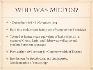 Milton Introduction | PPT