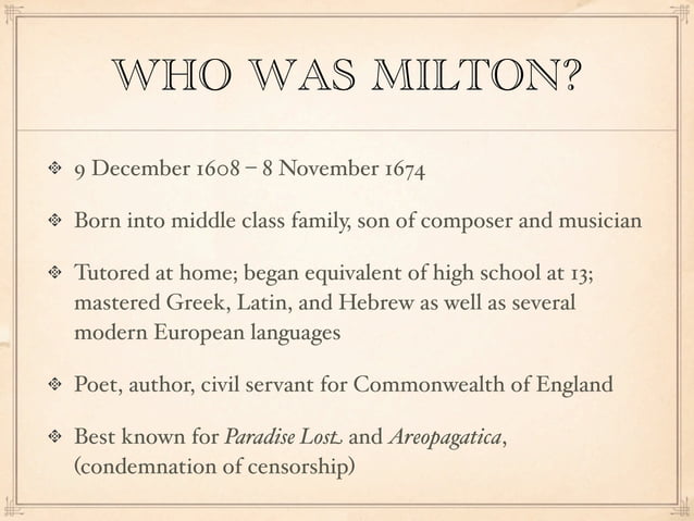 Milton Introduction | PPT