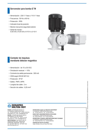 Bomba Dosadora Dosapro Série GM | PDF