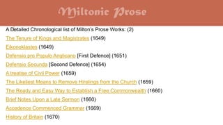 Miltonic prose by is | PPTX