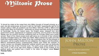 Miltonic prose by is | PPTX