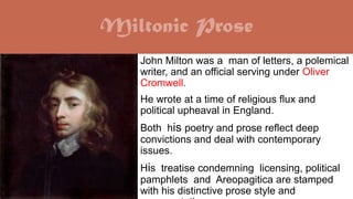 Miltonic prose by is | PPT