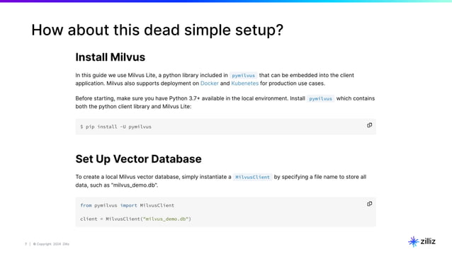 Introducing Milvus Lite: Easy-to-Install, Easy-to-Use vector database for your GenAI Apps | PPT