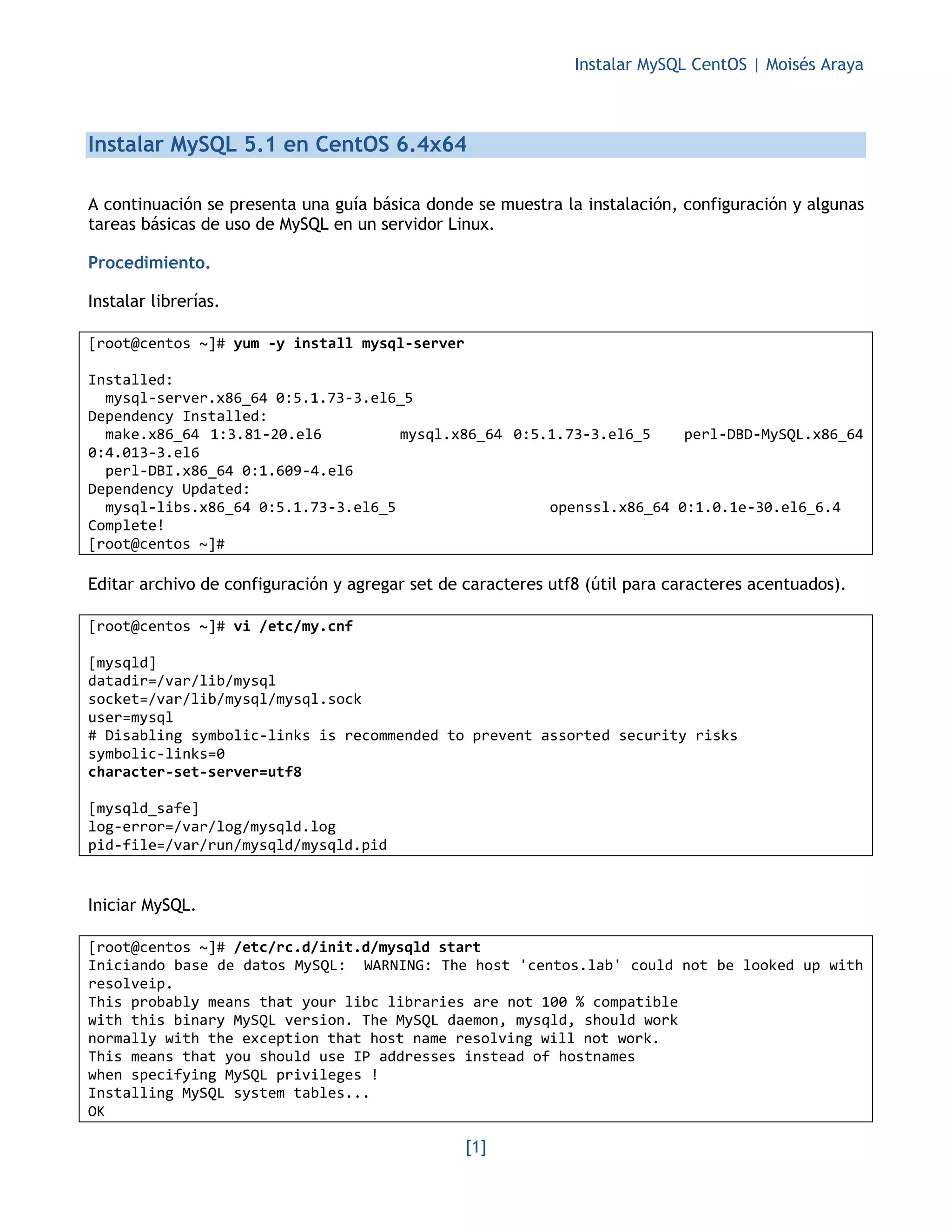 Instalar MySQL CentOS | PDF | Databases | Computer Software and Applications