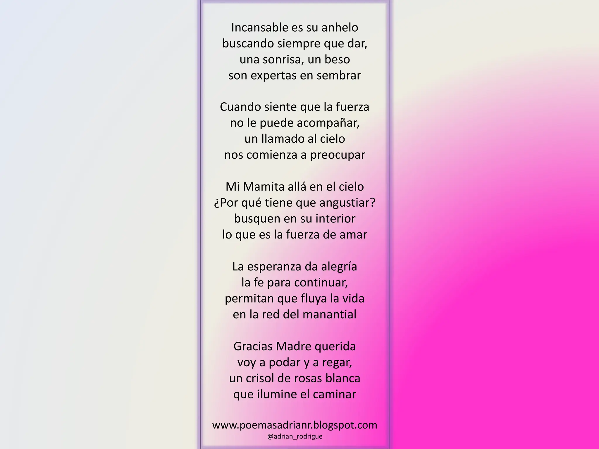 Mi Mamita Allá En El Cielo Poema Pptx