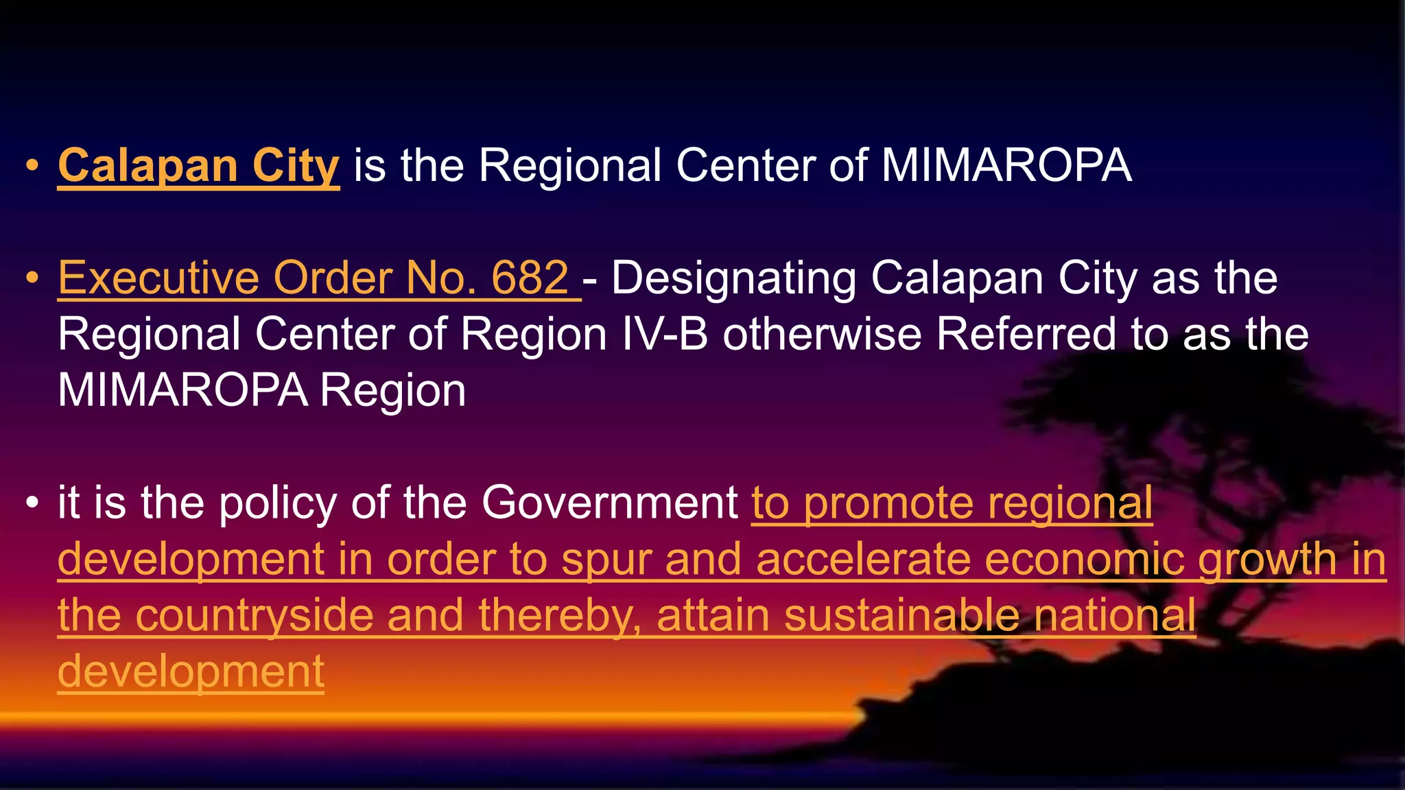 Region IV-B Mimaropa Geography | PPTX | Agriculture | Industries
