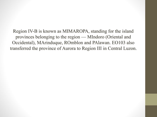 MIMAROPA REGION: AN OVERVIEW | PPTX | Beach Travel | Travel Type