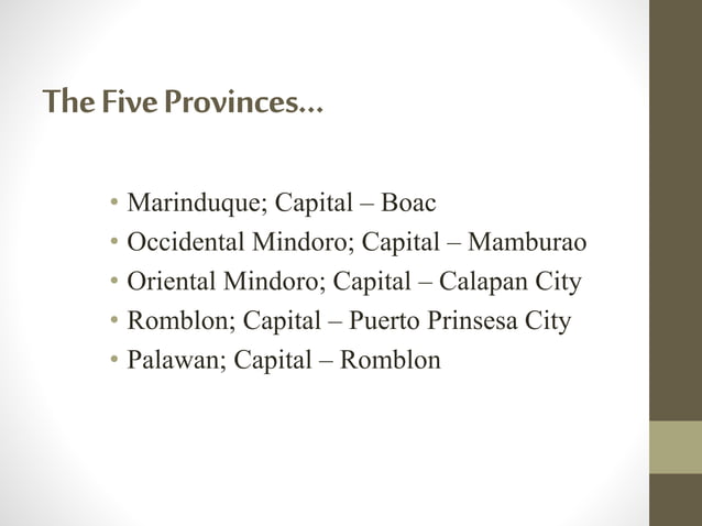 MIMAROPA REGION: AN OVERVIEW | PPTX | Beach Travel | Travel Type