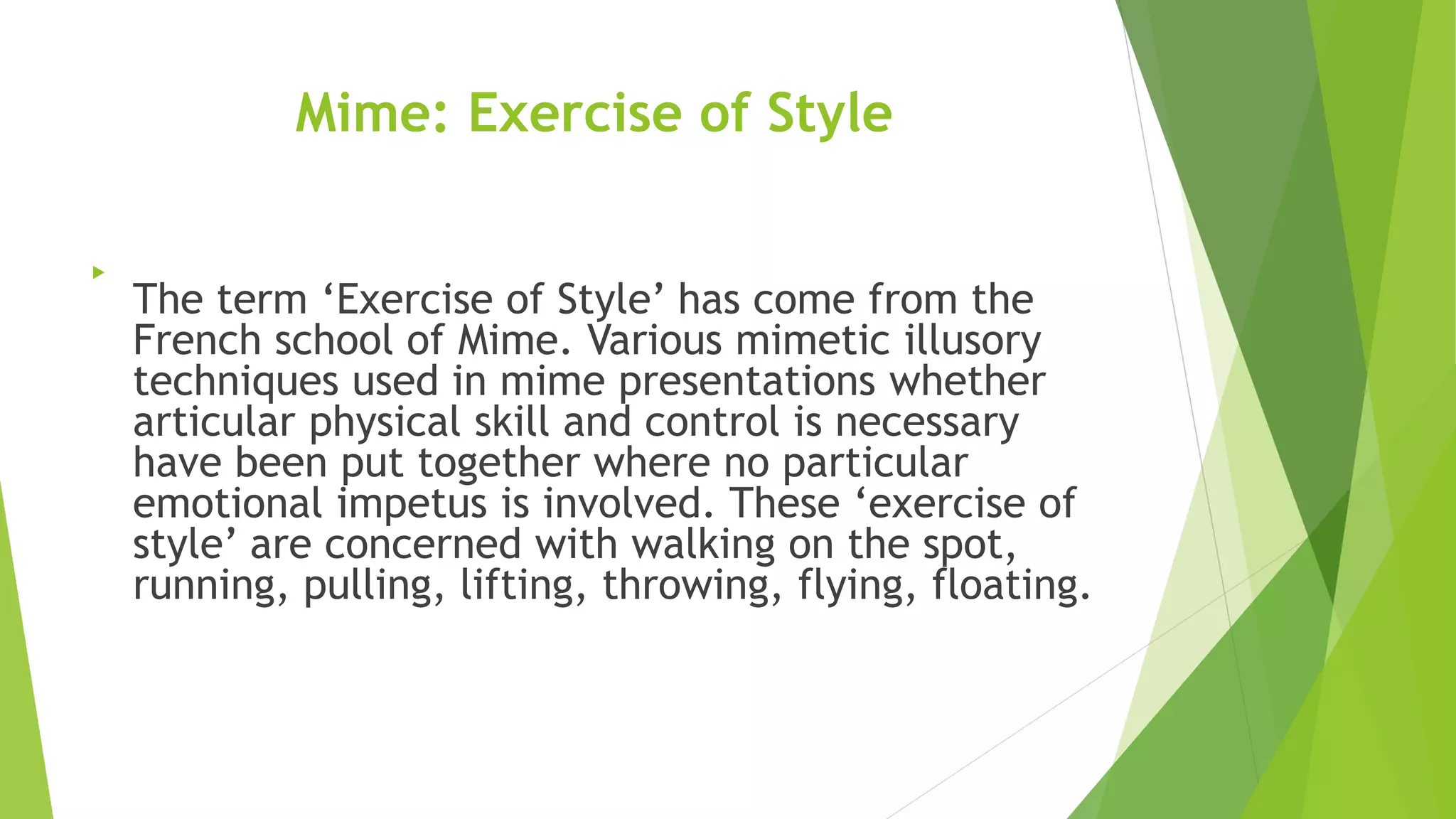 Mime -Exercise of Style | PPTX