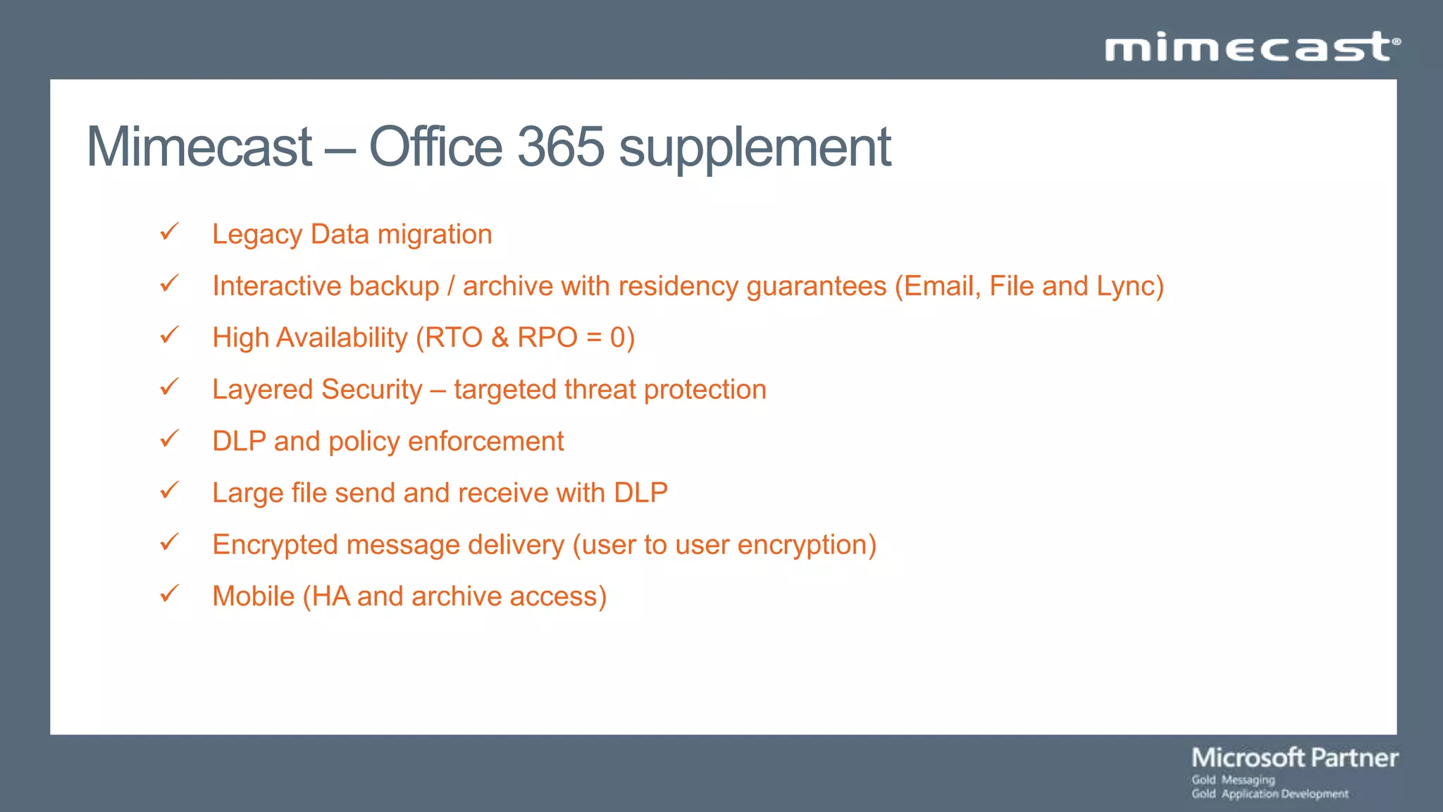 Extending Your Enterprise with Office 365 and Mimecast | PPTX | Cloud ...