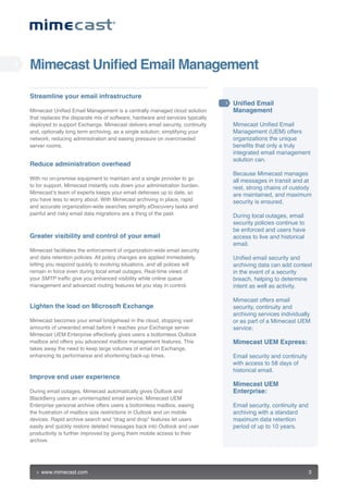 Mimecast unified-email-management-datasheet | PDF | Email | Internet