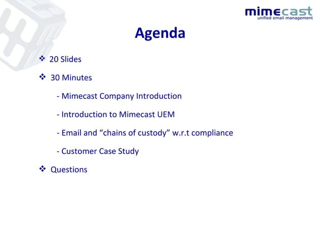 Mimecast Presentation | PPT | Email | Internet