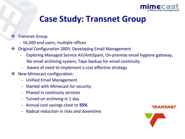 Mimecast Presentation | PPT | Email | Internet