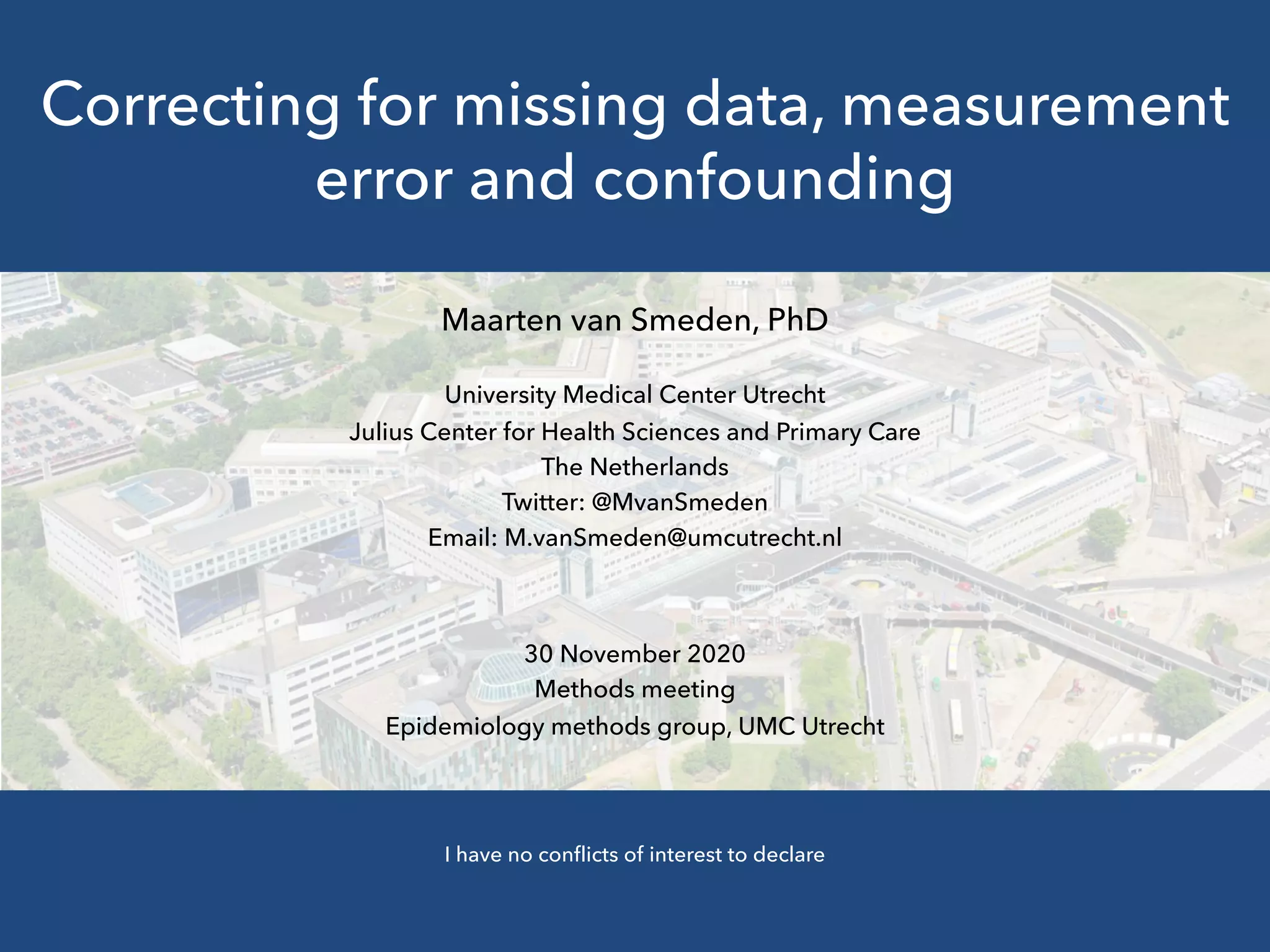 Correcting For Missing Data Measurement Error And Confounding Ppt