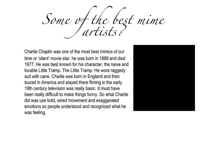 Unit 2 - Mime Presentation | PPT | Theater | Fine Art