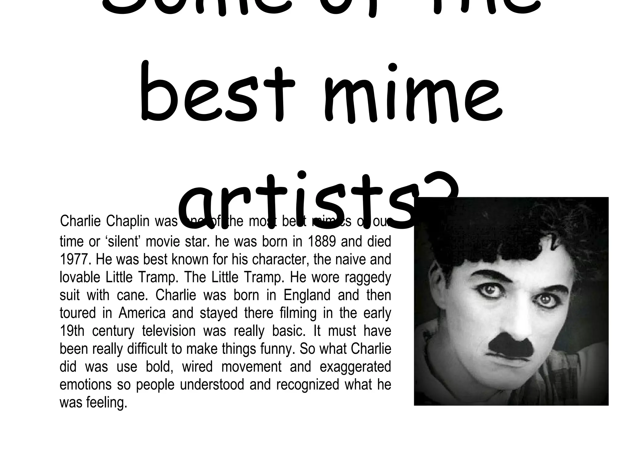 Unit 2 Performance - Mime presentation | PPT