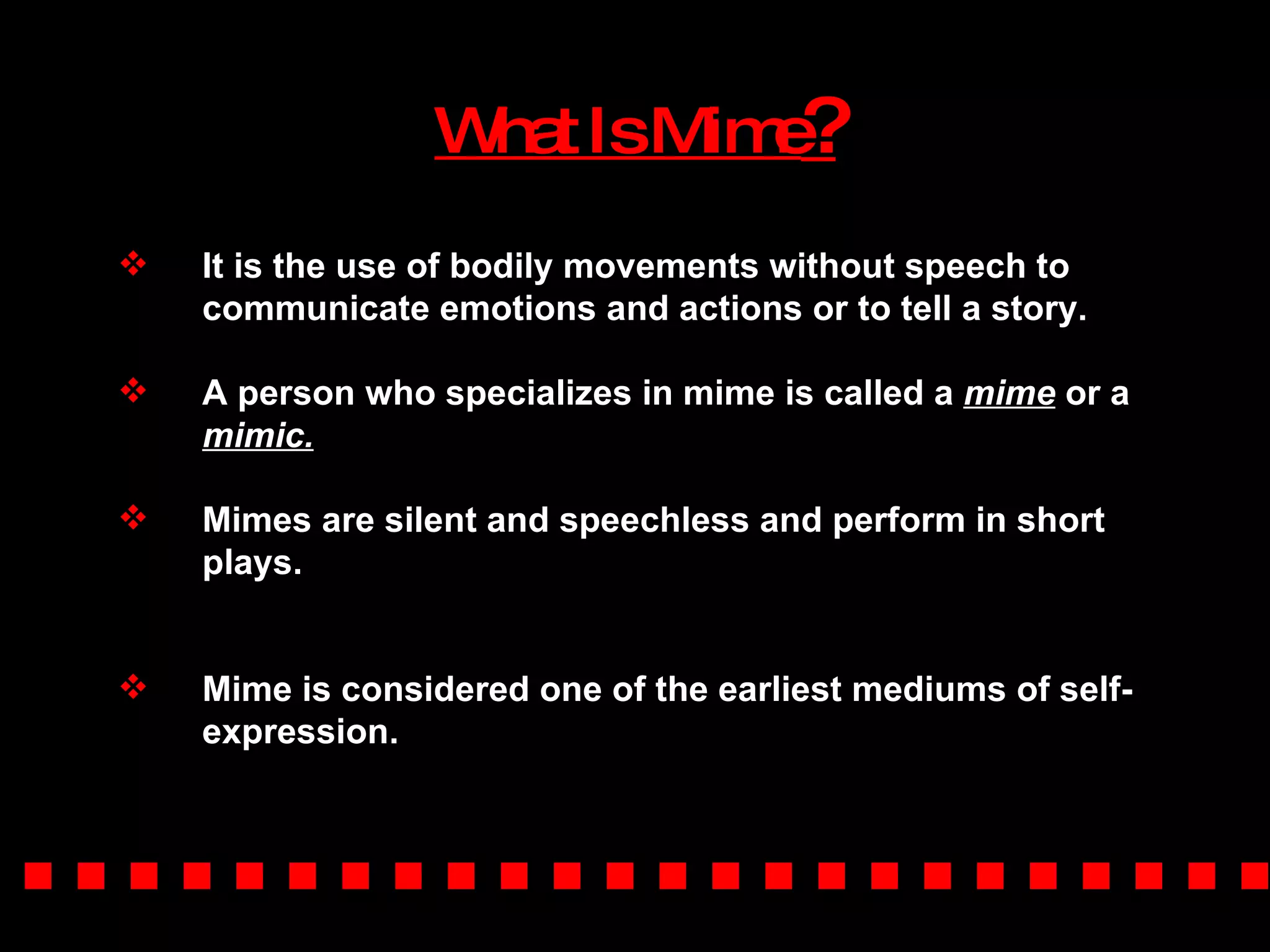 Mime presentation | PPT