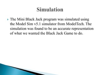 black jack using vhdl | PPTX