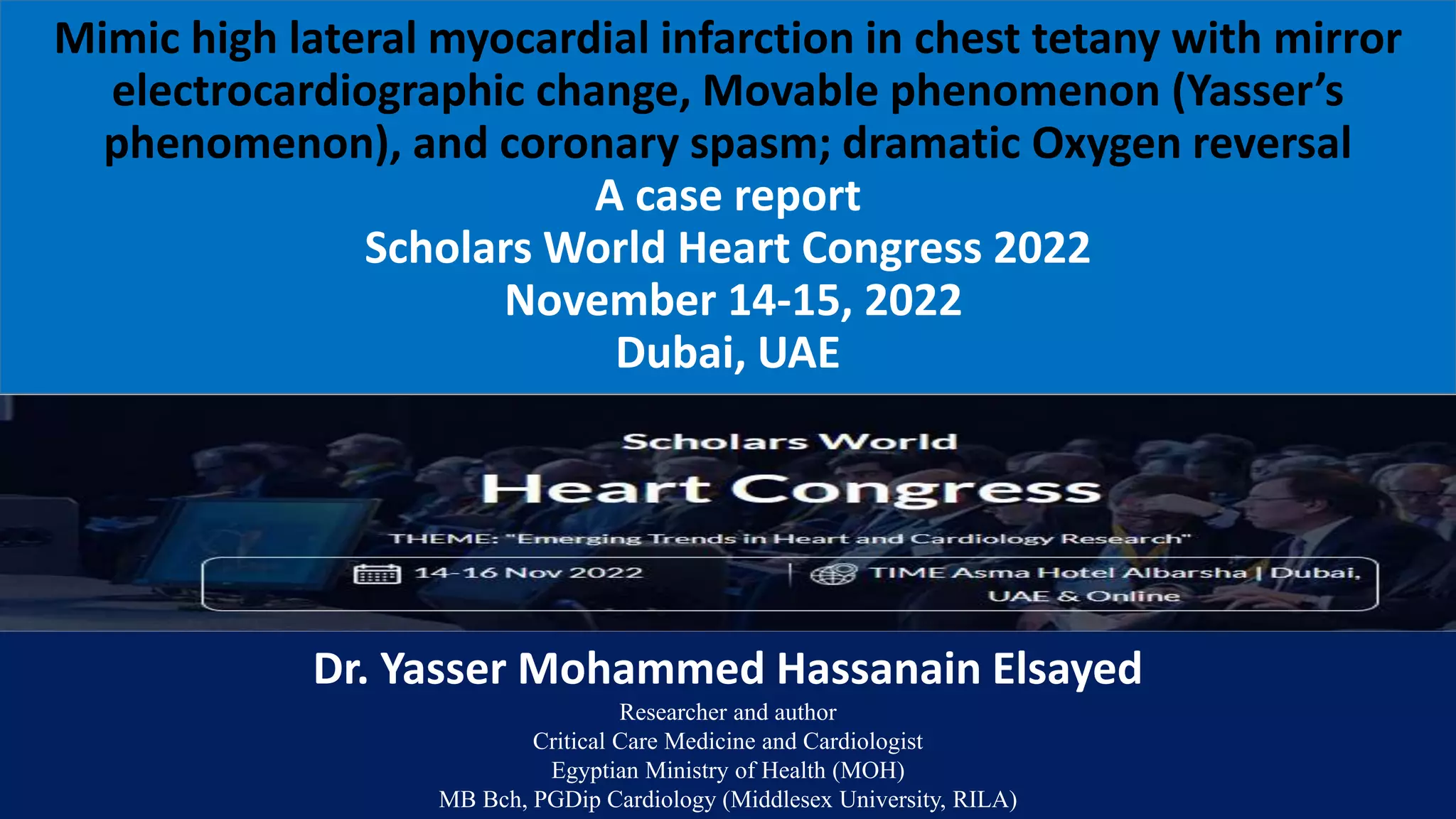 Mimic high lateral myocardial infarction in chest tetany with mirror ...