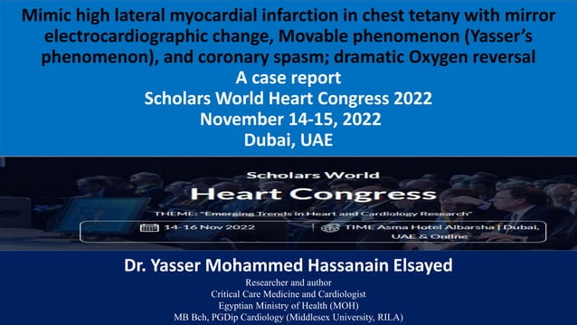 Mimic high lateral myocardial infarction in chest tetany with mirror ...